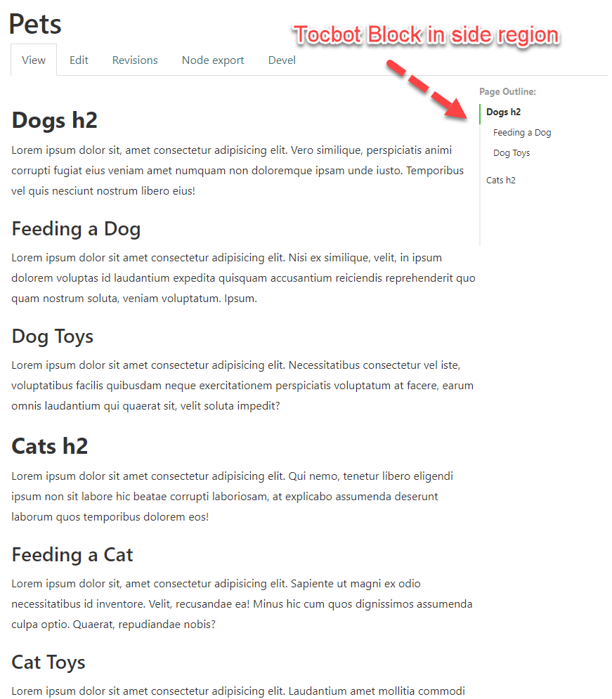 Tocbot Automatic Table Of Contents Drupal